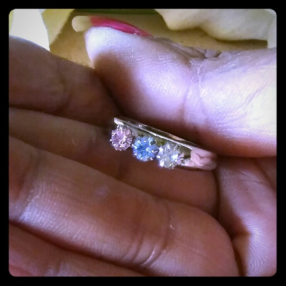 Vintage | Jewelry | Vintage Three Stone Stack Rings | Poshmark